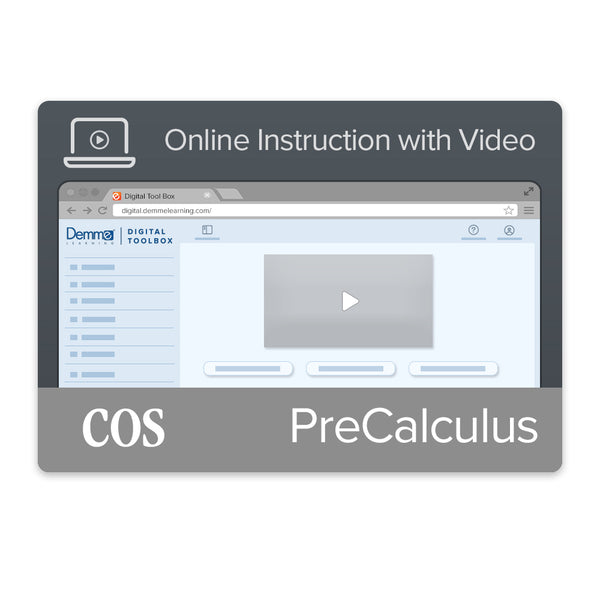 PreCalculus Online Instruction with Video - Demme Learning Store