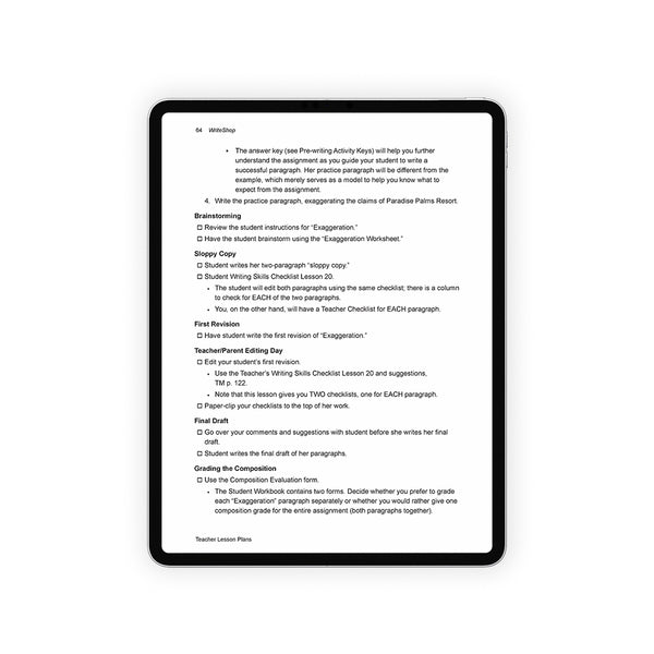 WriteShop II Student Workbook (ebook) - Demme Learning Store